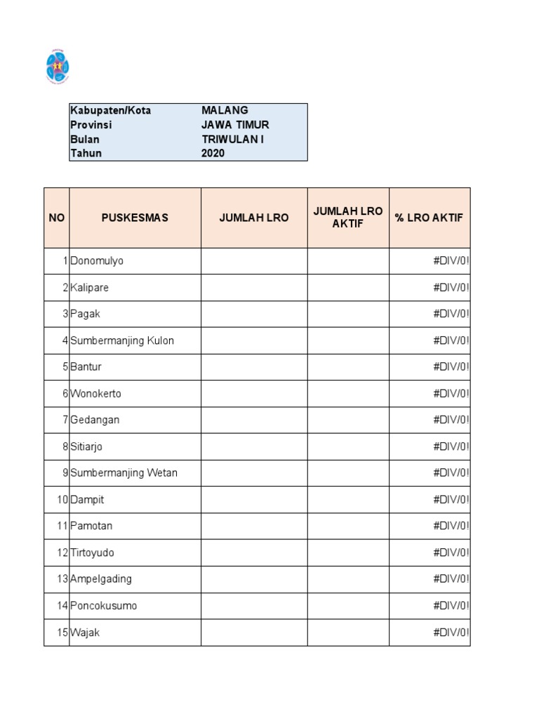 Form LROA Puskesmas Ardimulyo | PDF