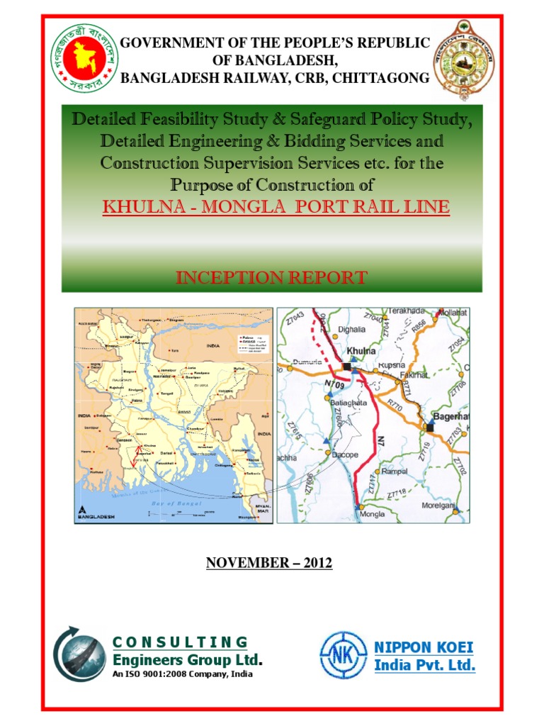Inception Report-Khulna Mongla Port Railway Project | PDF | Port | Rail ...