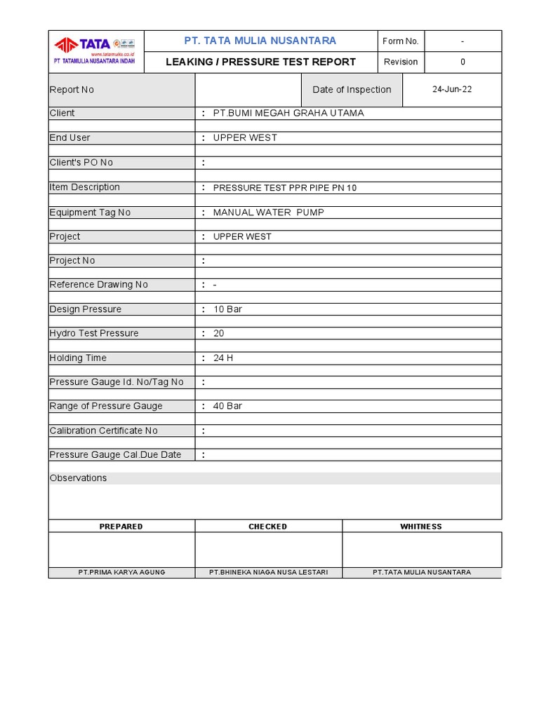 Pressure Test PPR SD PN 10 | PDF | Transparent Materials | Manufactured ...