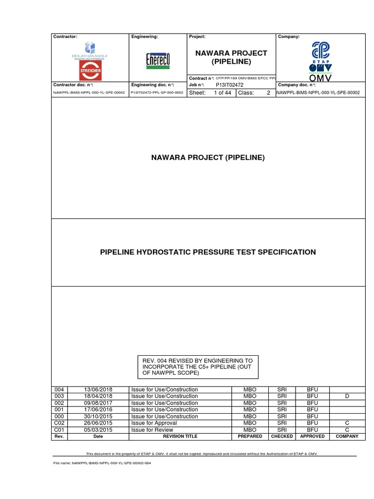 Nawppl-Bims-Nppl-000-Yl-Spe-00002-004 - Pipeline Hydrostatic Pressure ...