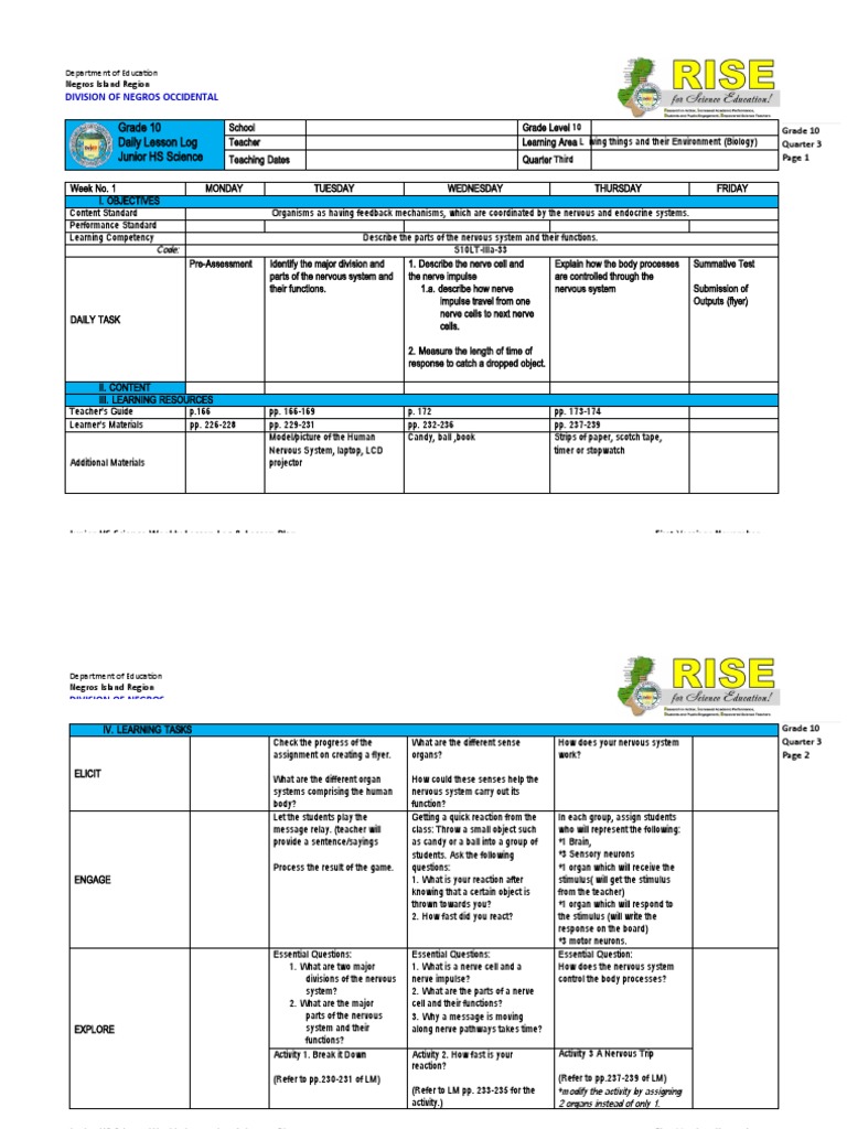 Science 10 Quarter 3 Lesson Plans | PDF | Menstrual Cycle | Glands