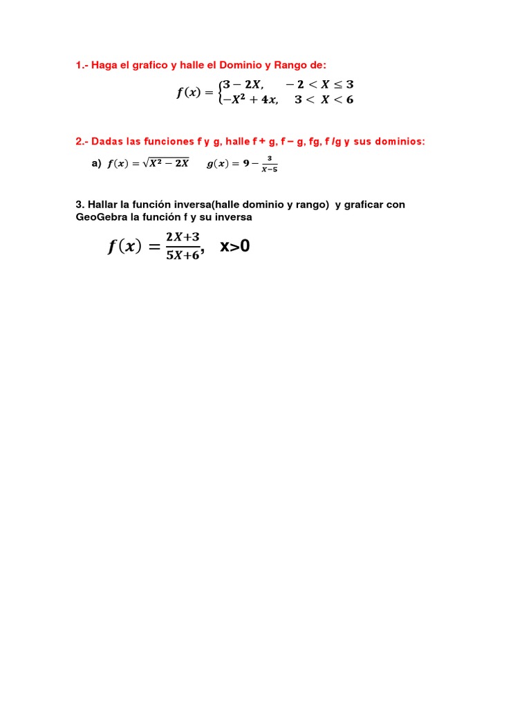 Tarea Grupal Matematica Funciones 13 Abril 2022 | PDF | Ciencia y matemáticas