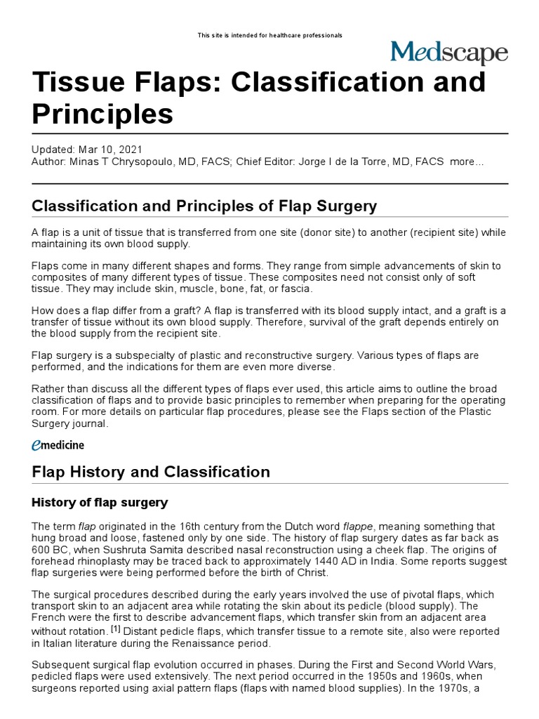 Flap Surgery: Classification & Principles | PDF | Clinical Medicine ...