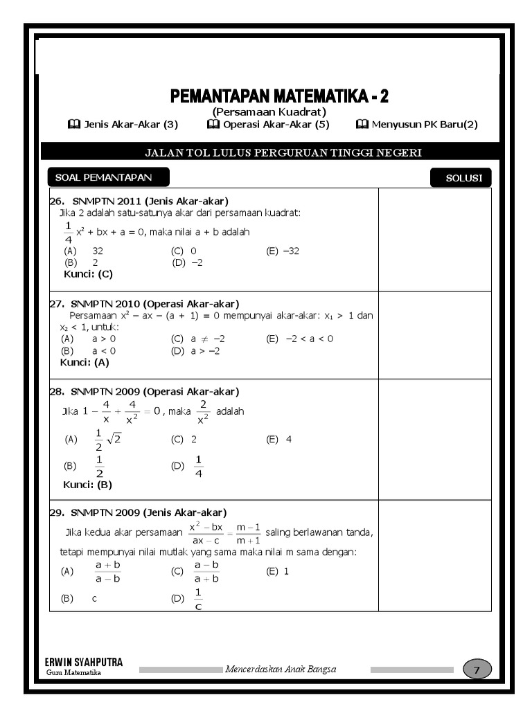 Bab 2 OK (Persamaan Kuadrat) | PDF