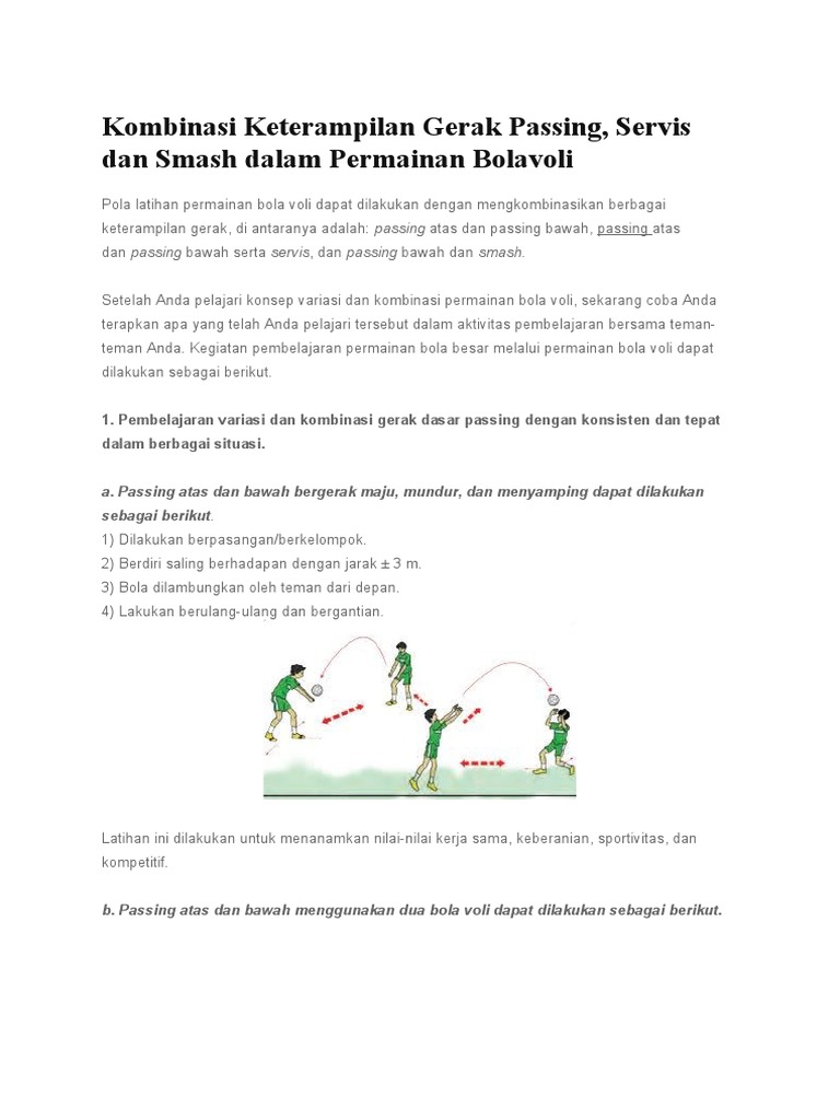 Kombinasi Keterampilan Gerak Passing Bawah Dan Atas Bola Voli | PDF
