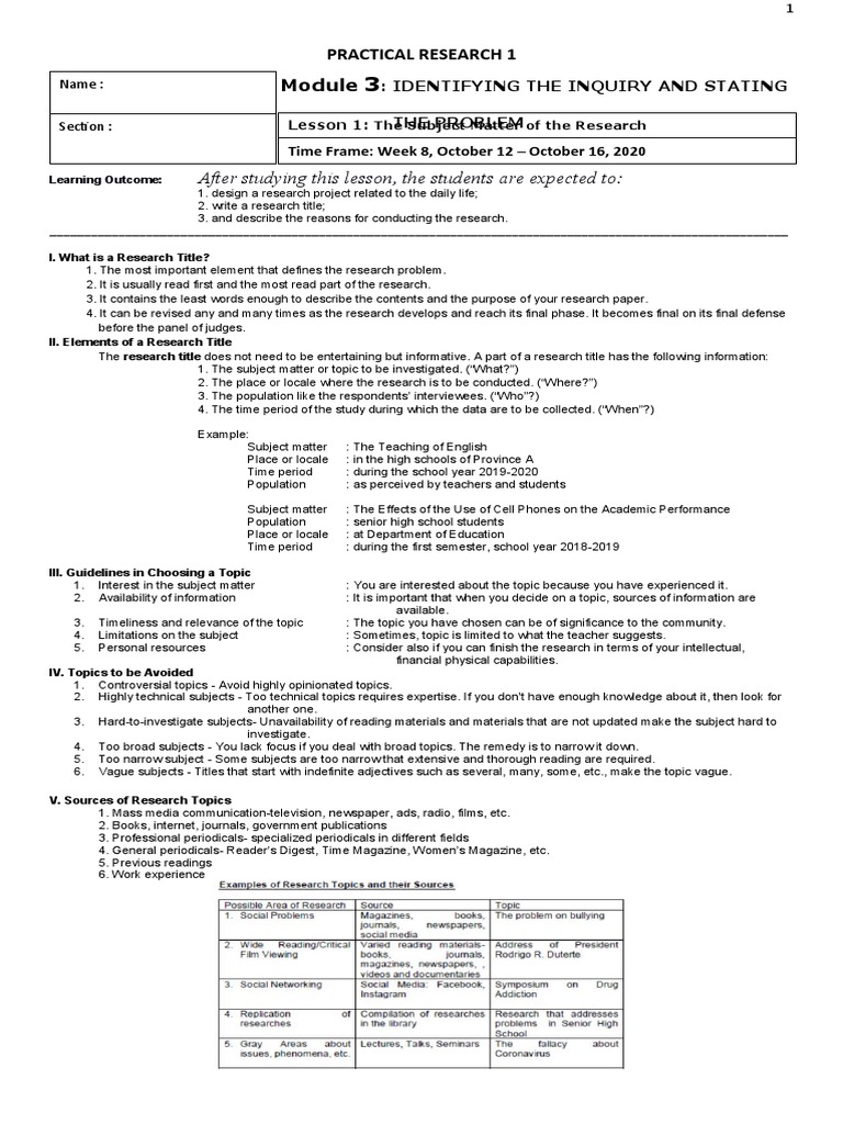 Module 3 Lesson 1 and 2 Concept Notes | PDF | Cognitive Science | Cognition