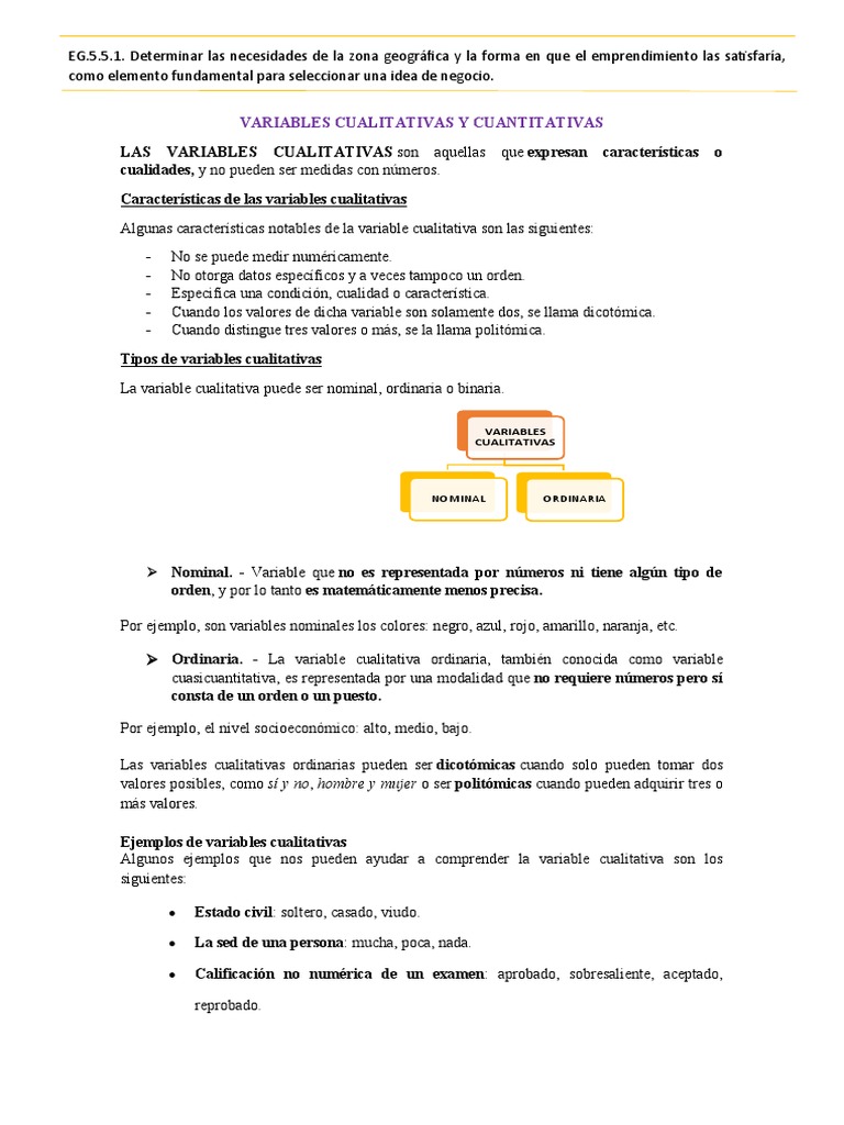 Variables Cualitativas Y Cuantitativas Pdf
