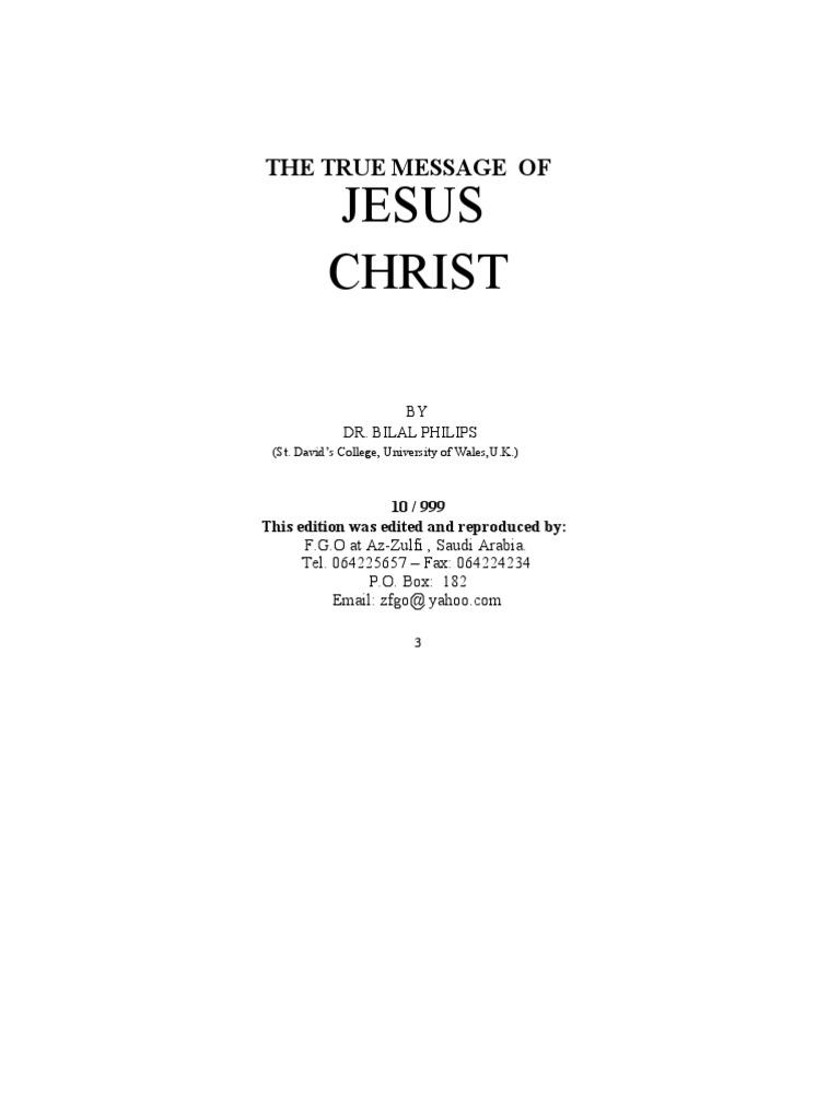 The True Message of Jesus Christ | PDF | King James Version | Bible