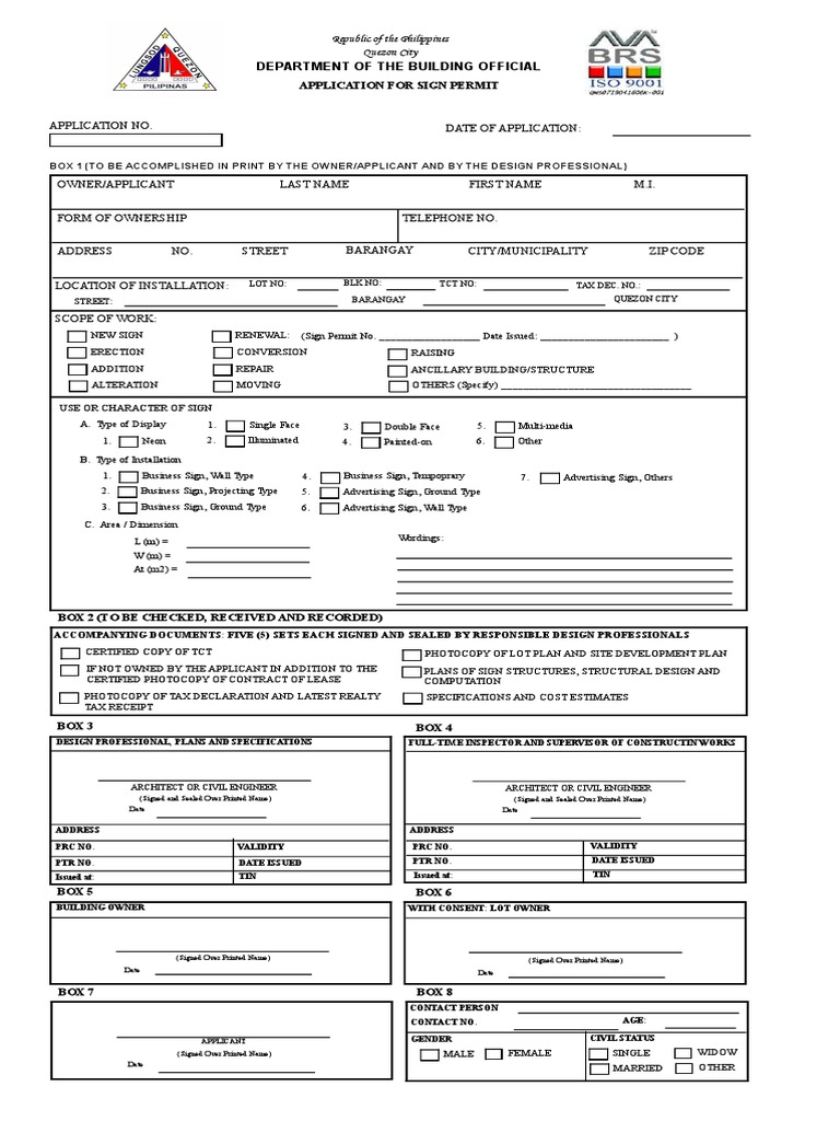 Signage Permit Application Form | PDF