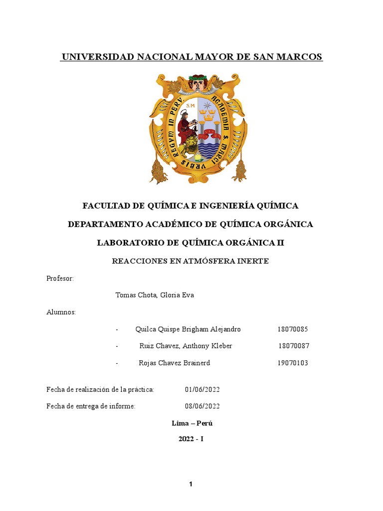 Reporte #4 Atmosfera Inerte | PDF | Química Física | Química