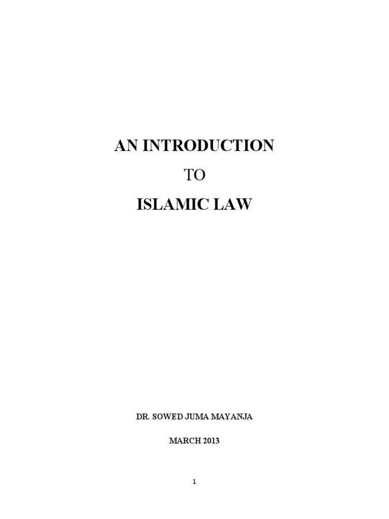 Introduction To Islamic Law TBK | PDF | Sharia | Muhammad