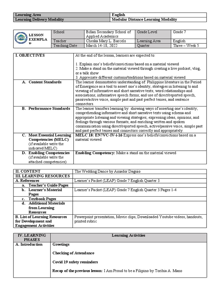 Co1 - Final | PDF | Learning | Narrative