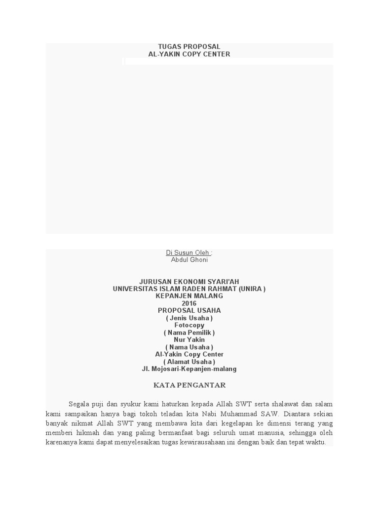 Tugas Proposal | PDF | Bisnis