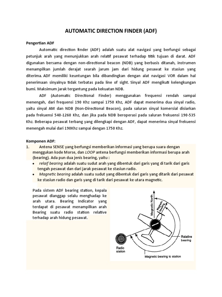 Automatic Direction Finder (Adf) | PDF
