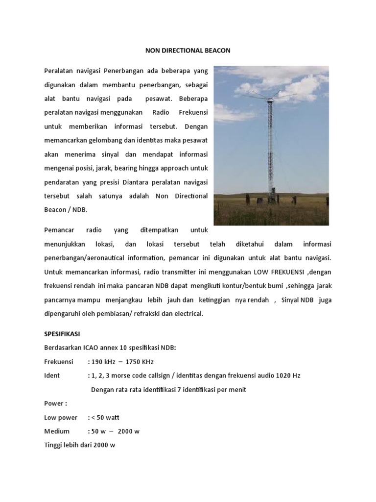 Non Directional Beacon (NDB) | PDF