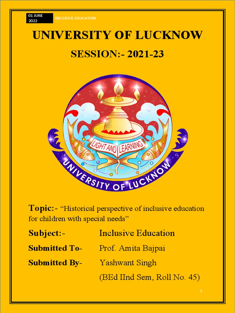 Inclusive Education BEd 2nd Sem Assignment | PDF | Inclusion (Education) | Special Education