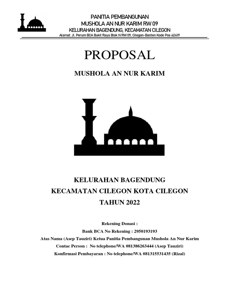 Proposal Mushola An Nur Karim | PDF