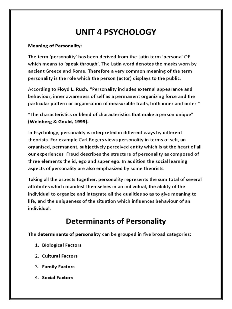 Unit 4 Psychology | Download Free PDF | Mental Health | Extraversion ...