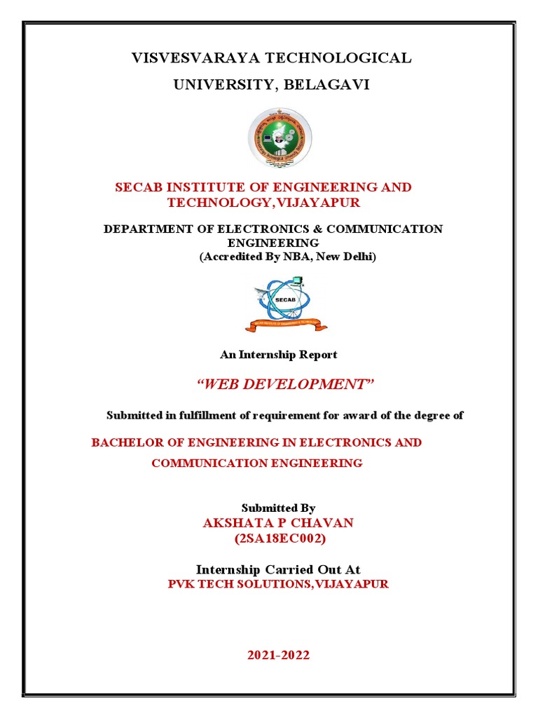 Visvesvaraya Technological University, Belagavi Visvesvaraya ...