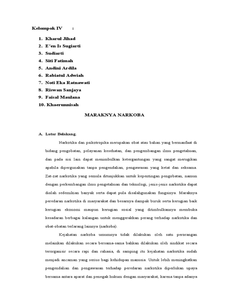 Maraknya Narkoba | PDF