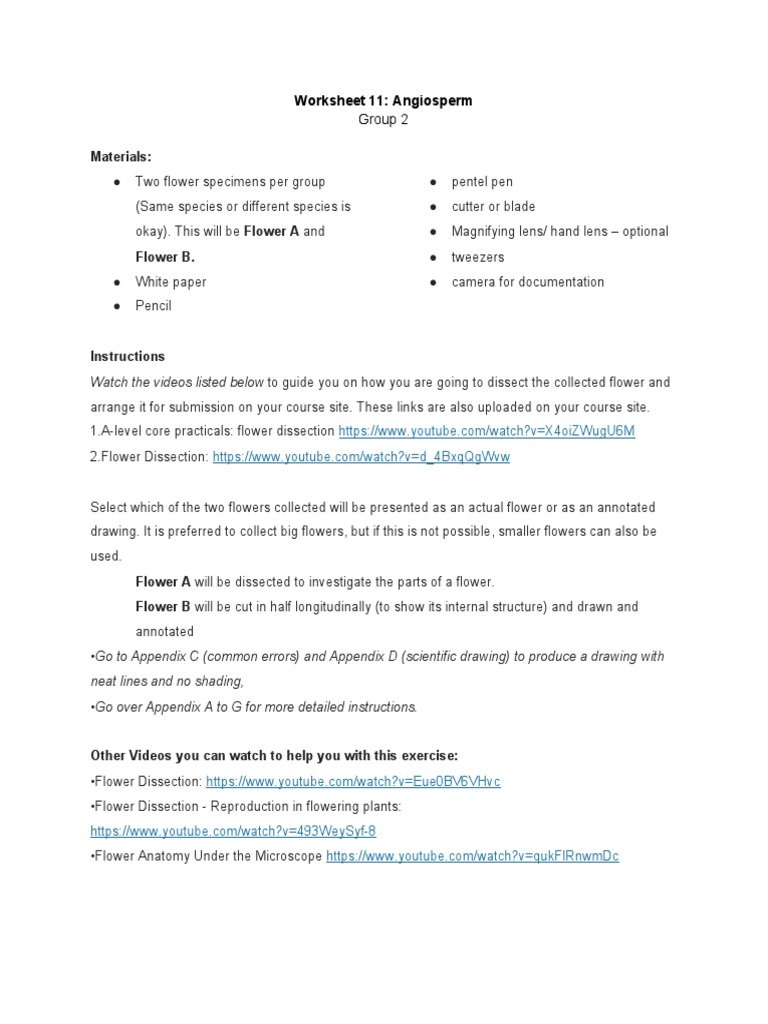 Flower Dissection Guide for Students | PDF | Petal | Flowers