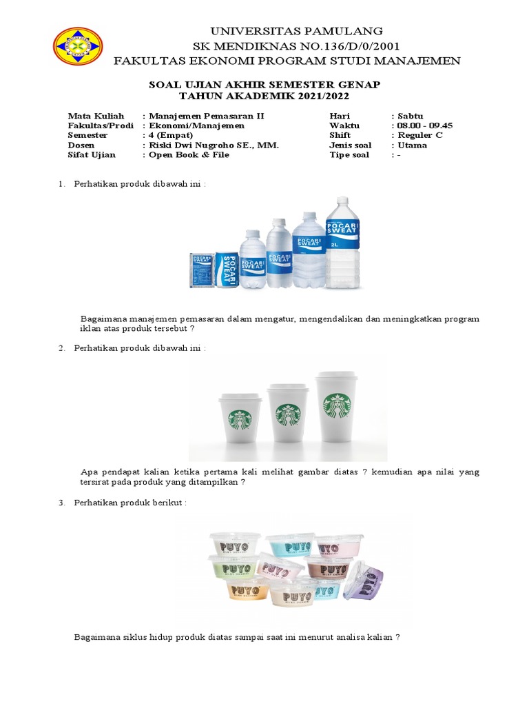 Soal UAS Manajemen Pemasaran | PDF