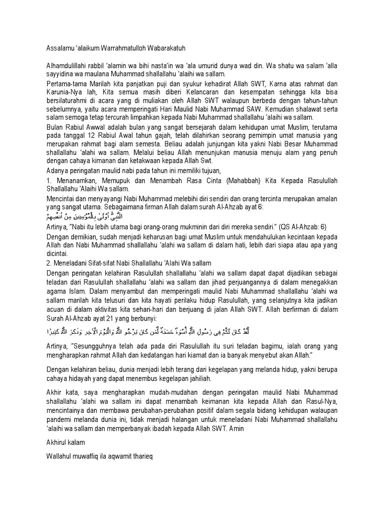 Peringatan Maulid Nabi: Cinta dan Teladan | PDF