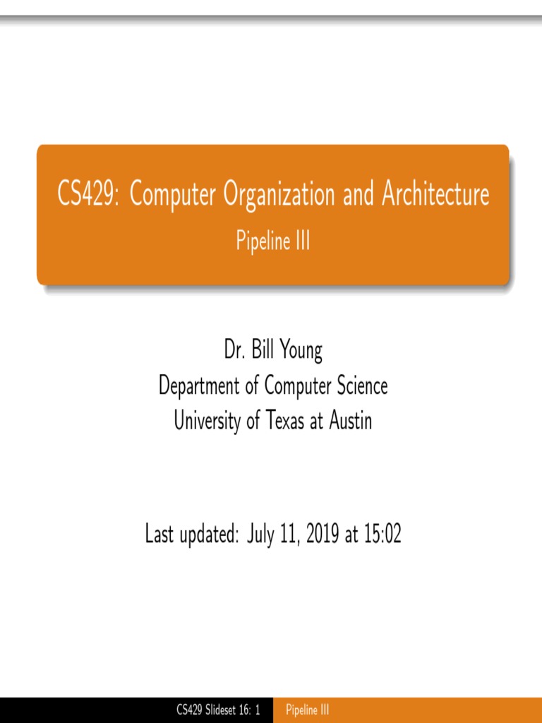 CS429: Computer Organization and Architecture: Pipeline III | PDF | Computer Engineering ...