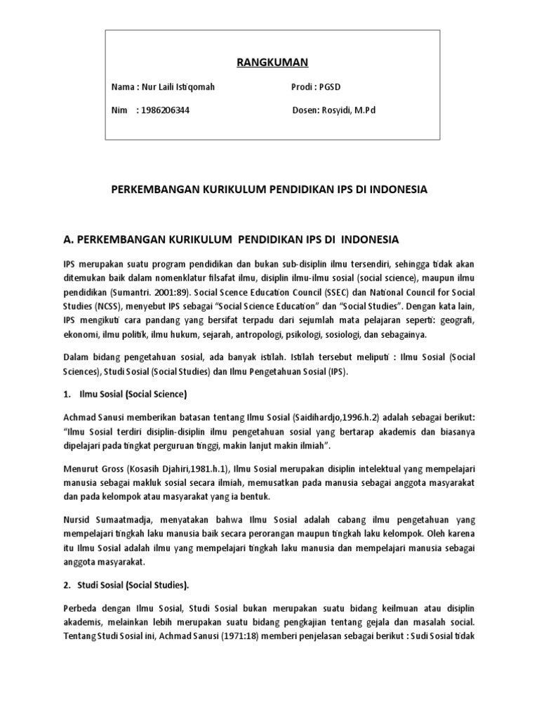 Rangkuman Pembelajaran Ips SD | PDF