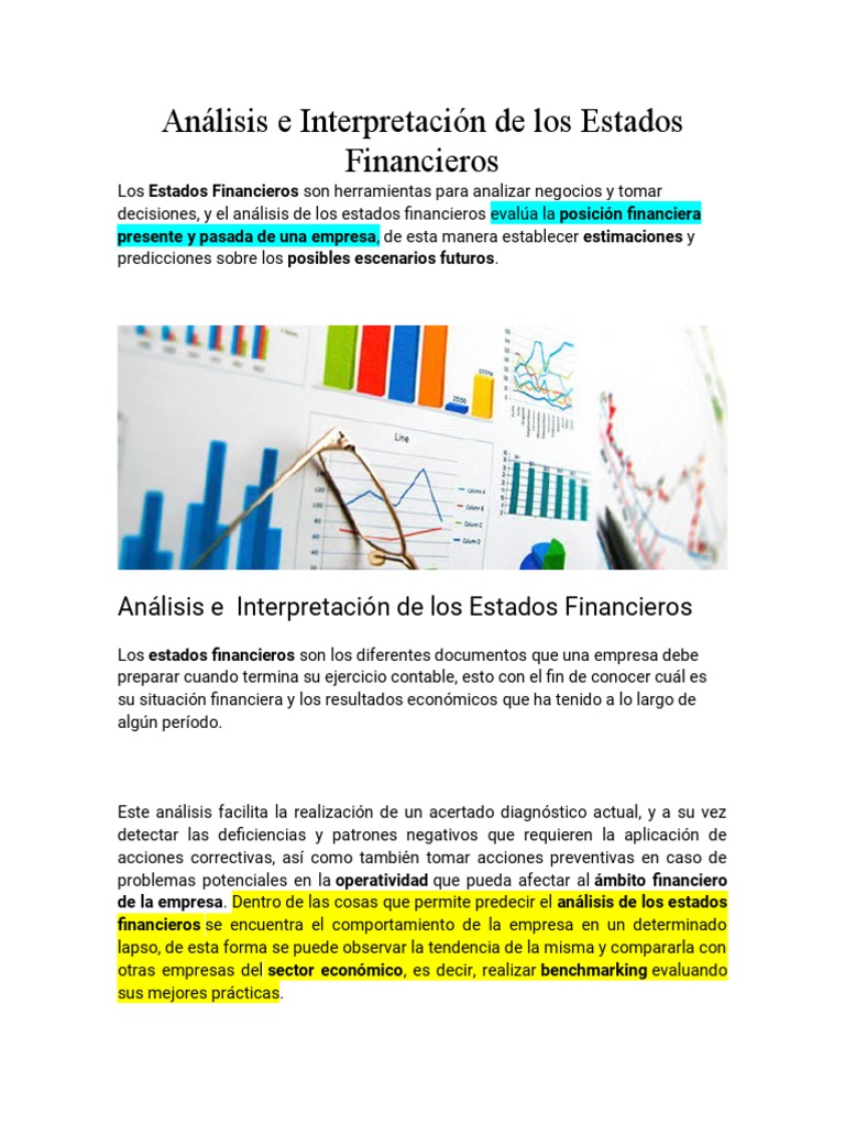 Análisis e Interpretación de Los Estados Financieros | PDF | Contabilidad | Estado financiero
