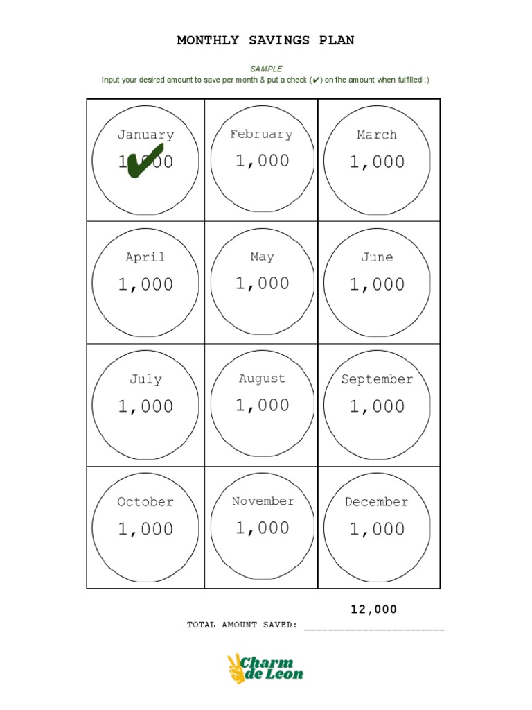 Monthly Savings Plan (Template) | PDF