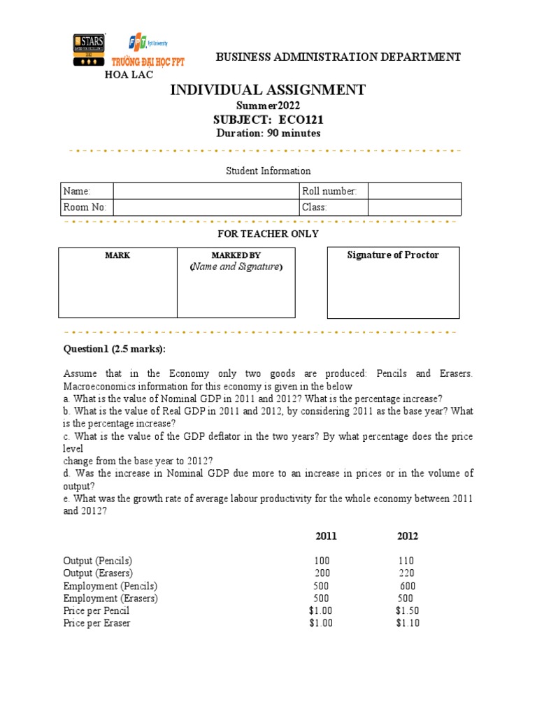Economic Analysis Assignment ECO121 | PDF | Money | Interest