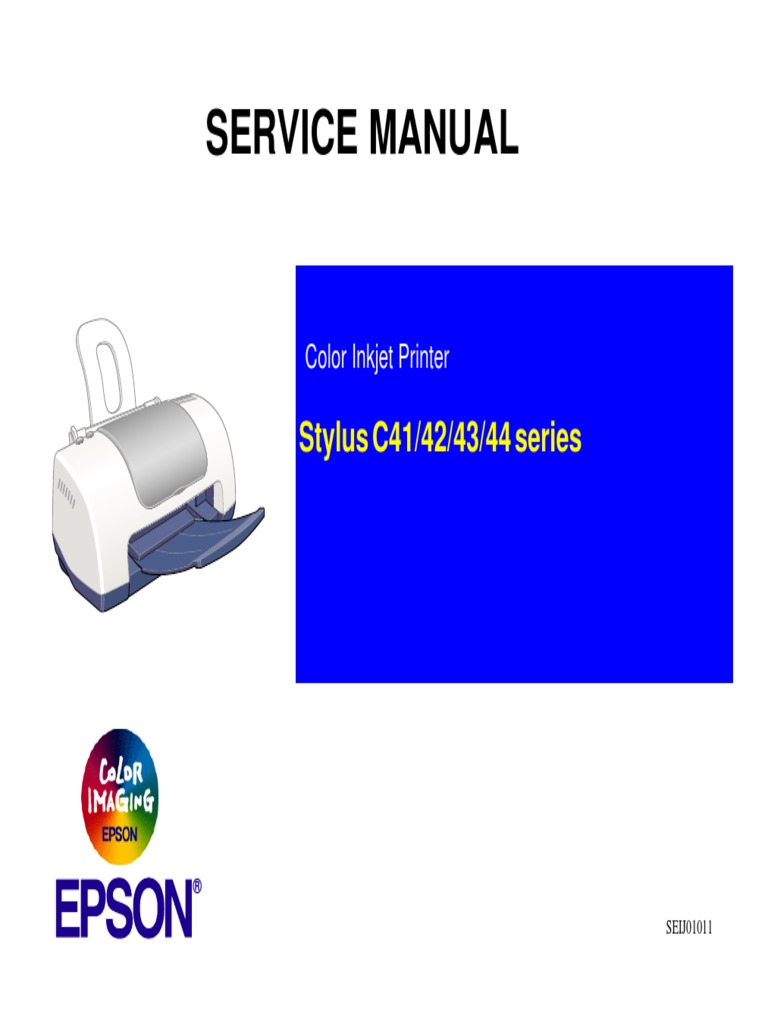 Service Manual: Stylus C41/42/43/44 Series | PDF | Printer (Computing ...