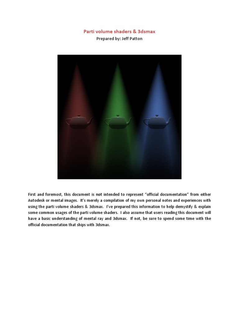 Parti Volume Shaders Pt1 | PDF | Scattering | Rendering (Computer Graphics)