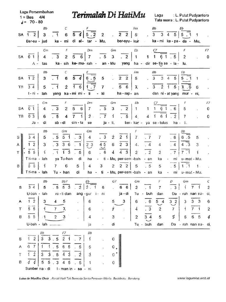 Persembahan Terimalah Di Hatimu Pdf