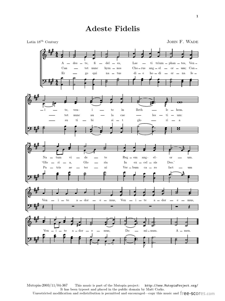 Adeste Fidelis Sheet Music PDF | PDF