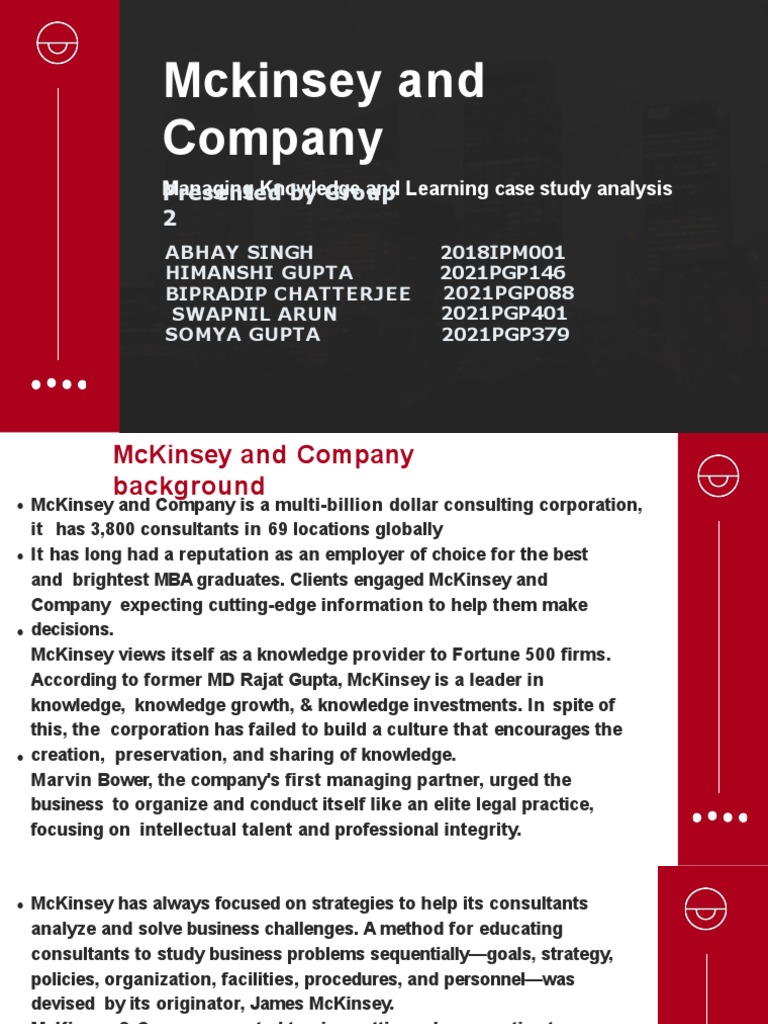 Mckinsey and Company: Managing Knowledge and Learning Case Study Analysis | Download Free PDF ...
