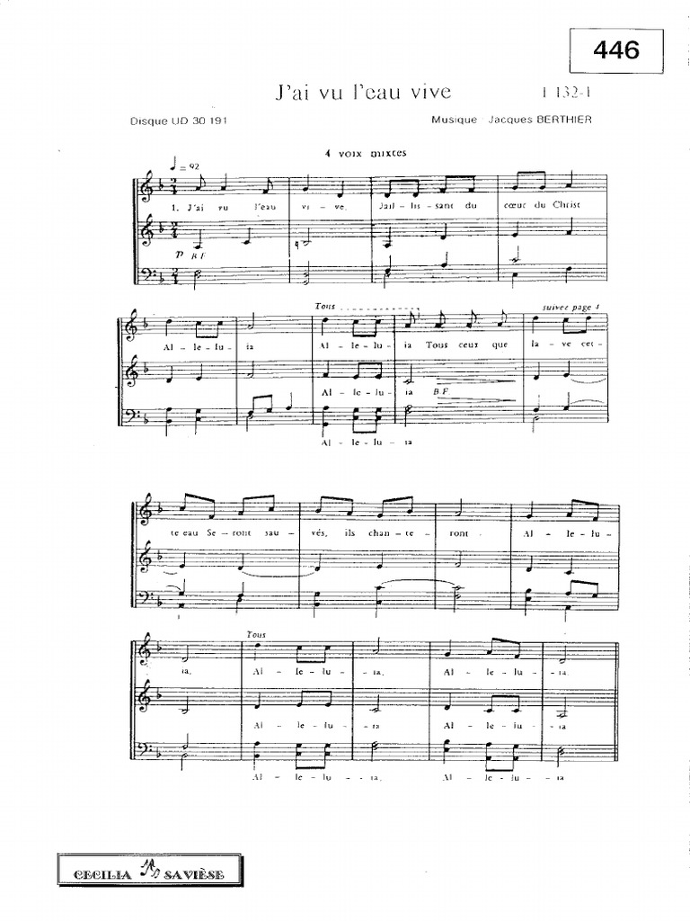 446 - J'Ai Vu L'eau Vive | PDF