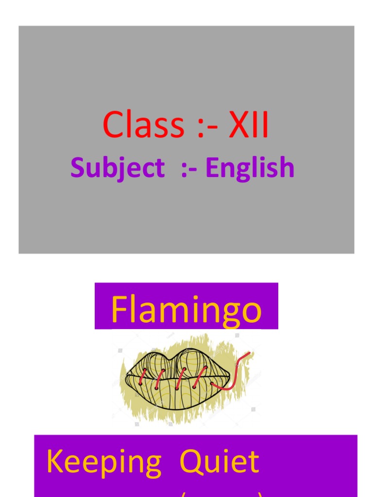 Class XII English Poem Analysis: Keeping Quiet | PDF