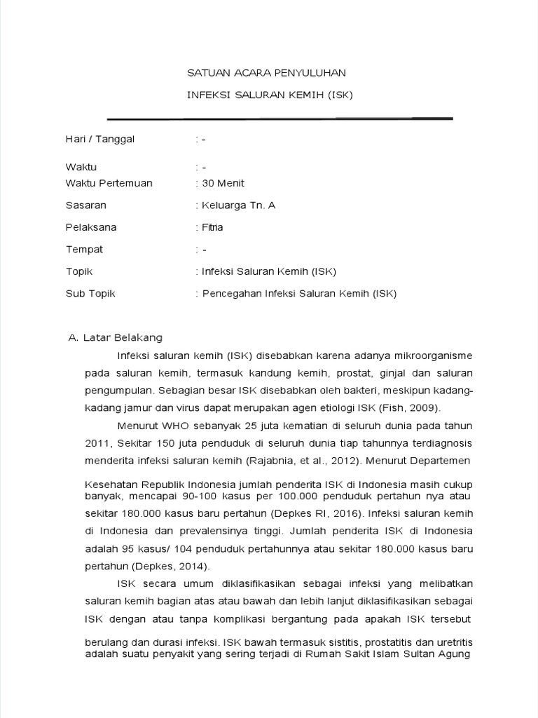 Salin PDF Satuan Acara Penyuluhan Sap Isk | PDF