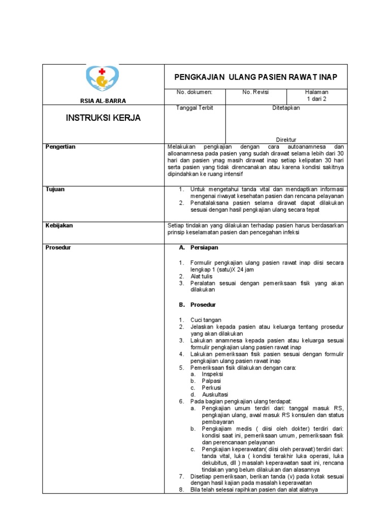 SOP Pengkajian Ulang Pasien Ranap | PDF | Sains & Matematika