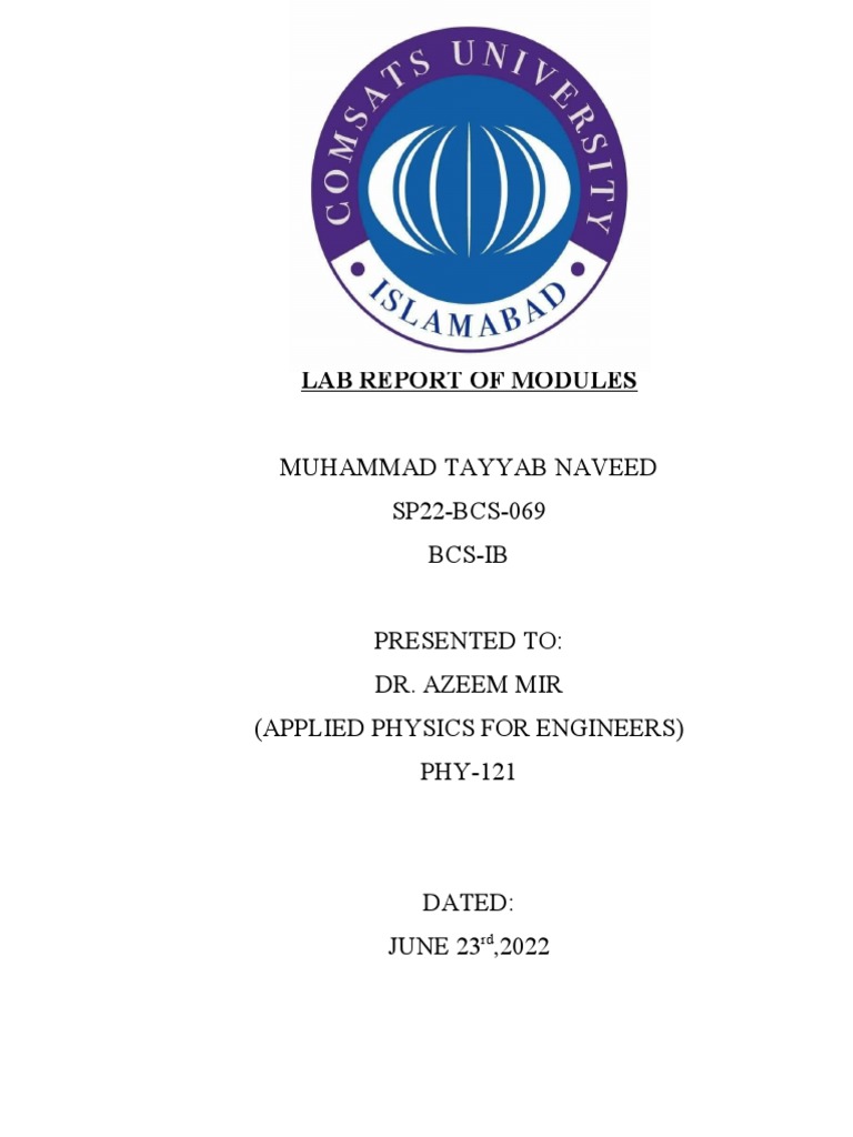 Lab Report of Modules (SP22-BCS-069) | Download Free PDF ...