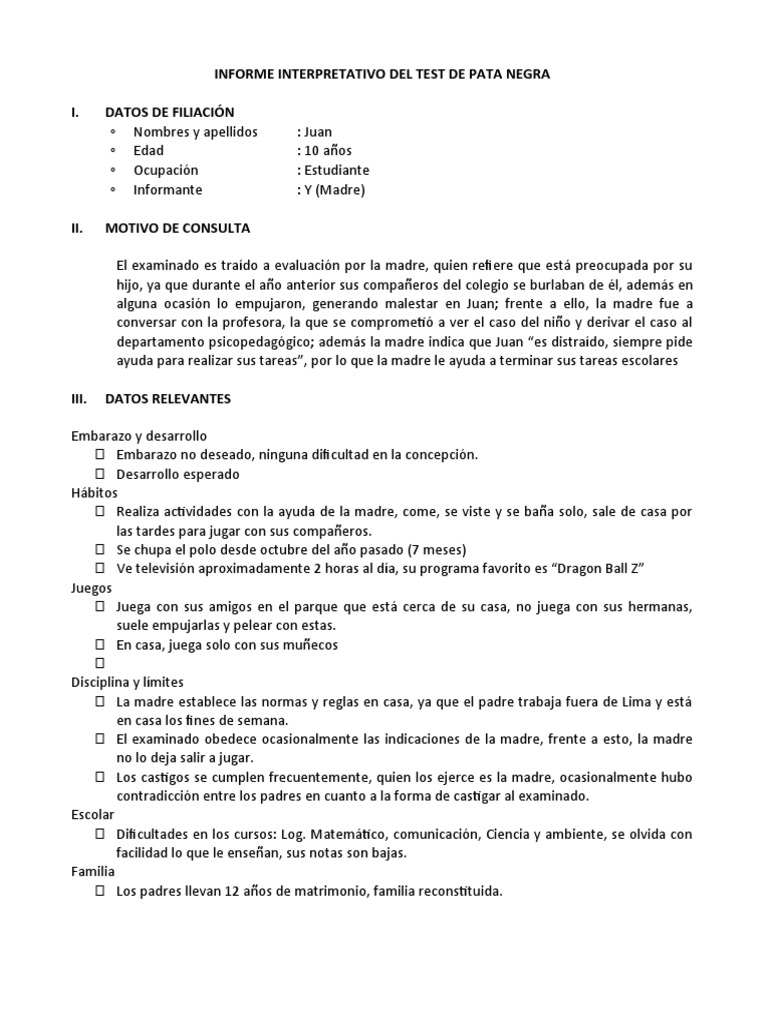 Informe Interpretativo PN | PDF