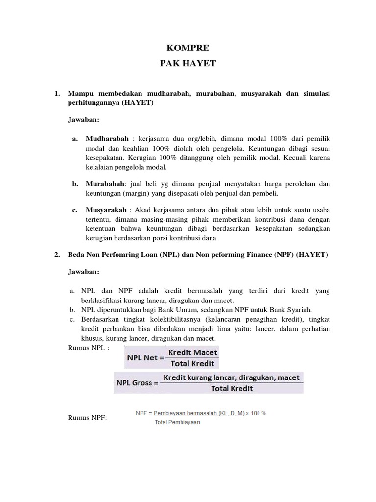 Jawaban Pak Hayet | PDF