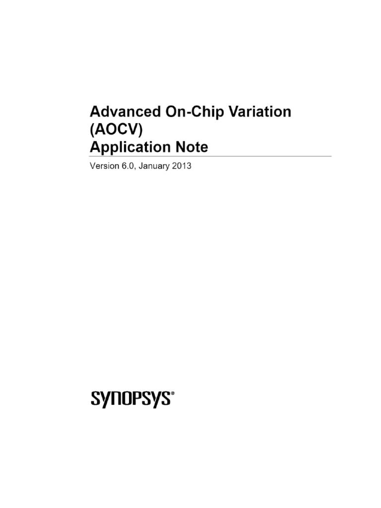 Advanced On-Chip Variation (AOCV) Application Note - AOCVM - AppNote ...