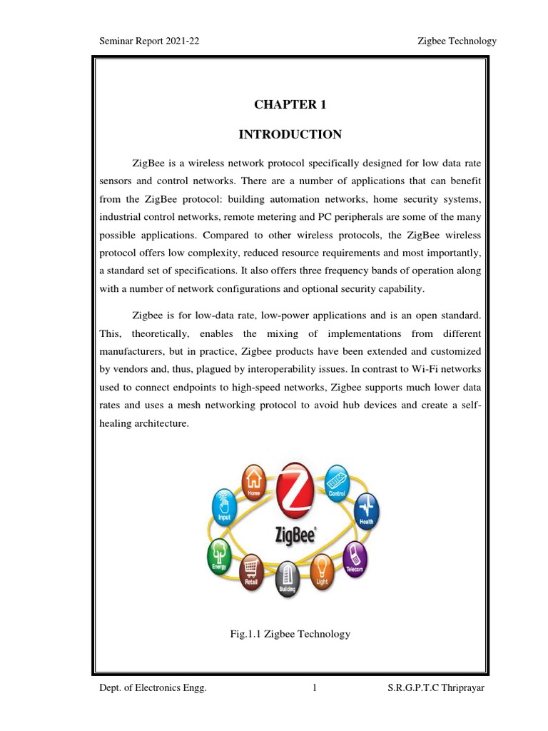 Zigbee Technology | PDF | Computer Network | Network Topology
