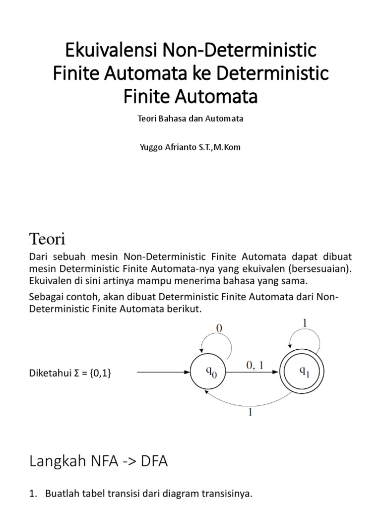 Ekuivalensi NFA Ke DFA | PDF