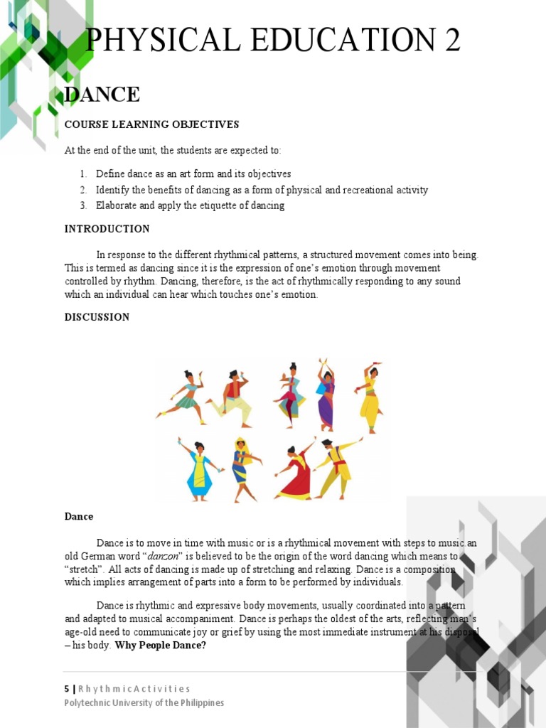 Physical Education 2: Dance | PDF | Dances | Rhythm