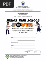 Math 10 4th Quarter Examination | PDF