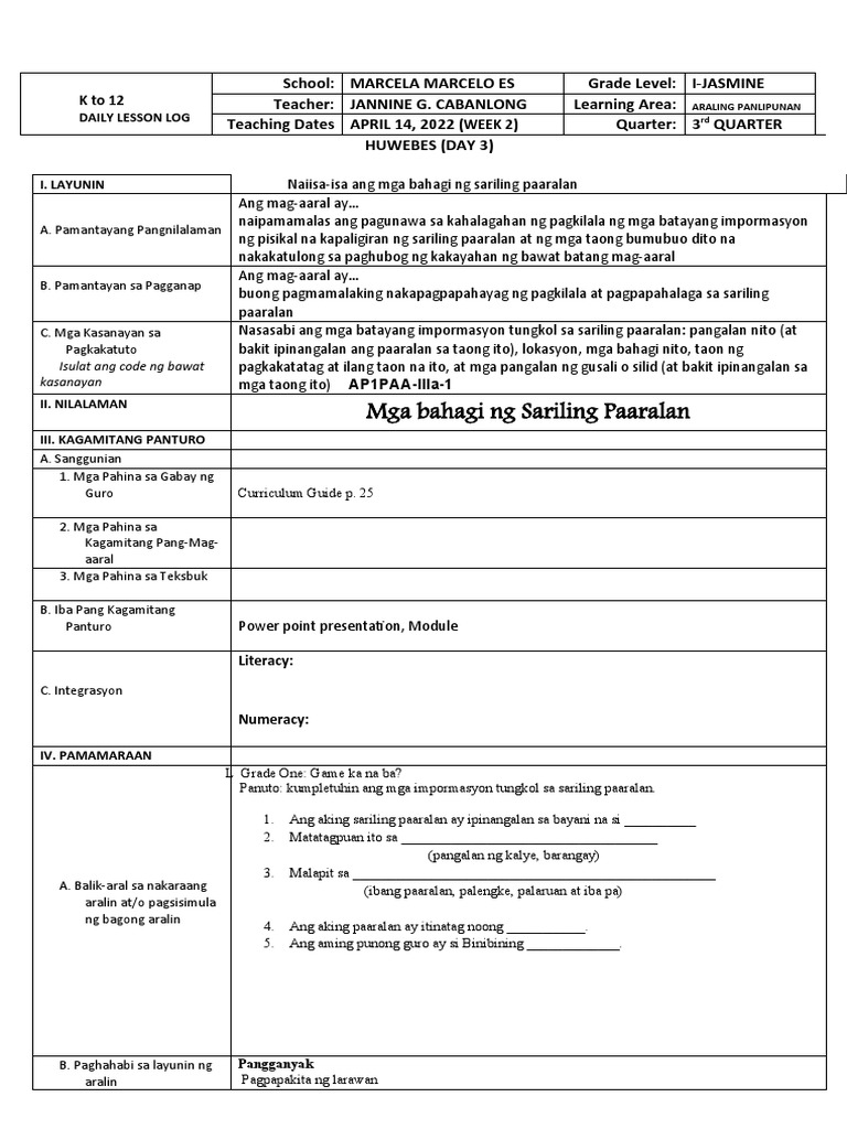 COT2 Araling Panlipunan Q3 W2 D1 | PDF